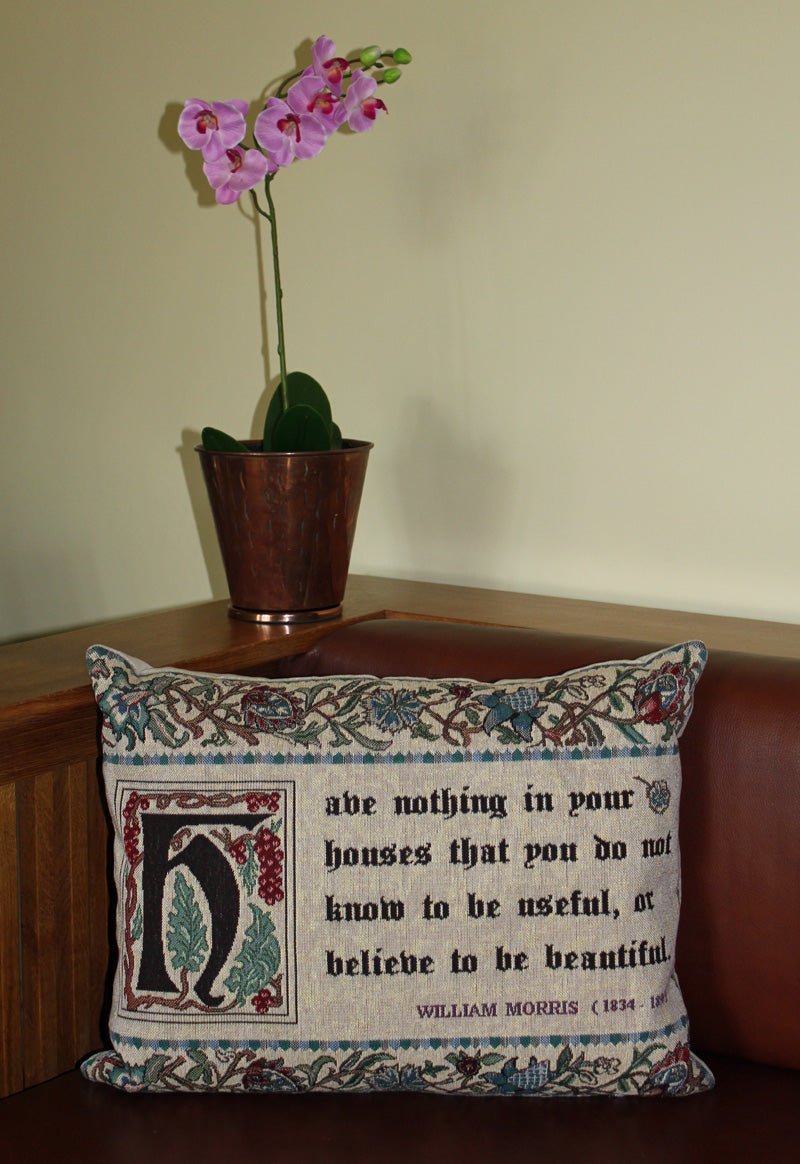 Hines of Oxford William Morris Quote Tapestry Cushion 15" x 19" – Arts ...