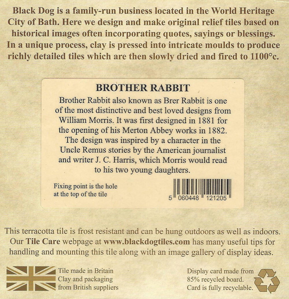 William Morris Brother Rabbit Decorative Terracotta Wall Tile – Arts ...